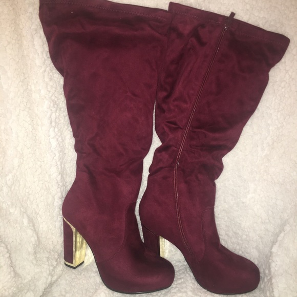 torrid | Shoes | Torrid Burgundy Boots Size W Wide Calf Never Worn ...